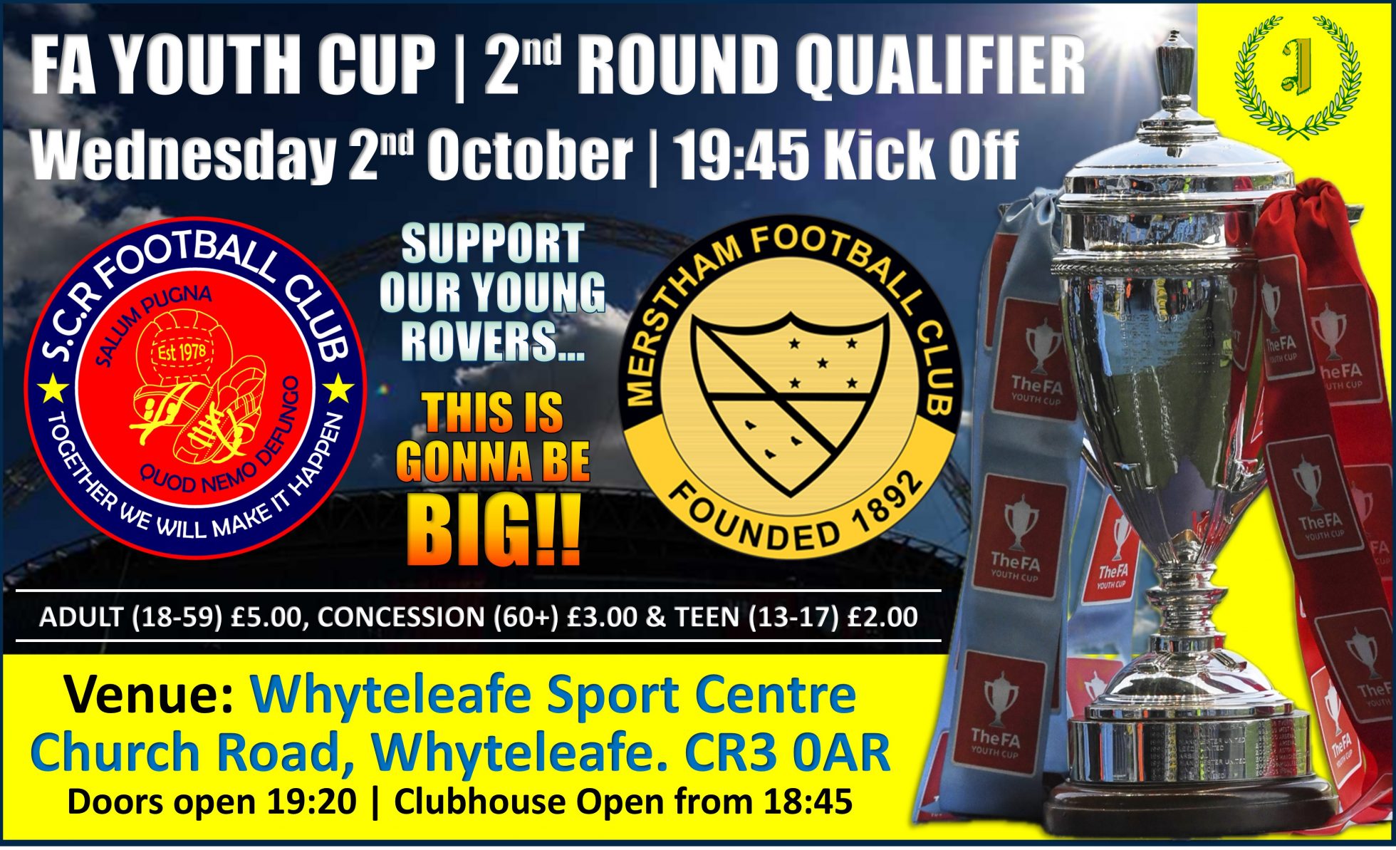 FA Youth Cup 2nd Qualifying Rd Draw – Sutton Common Rovers FC